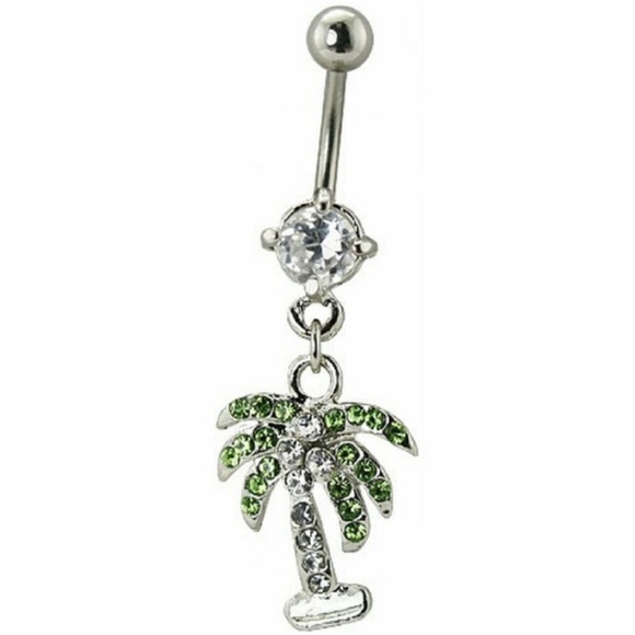Jewelry | Nwt Palm Tree Cz Belly Ring | Poshmark